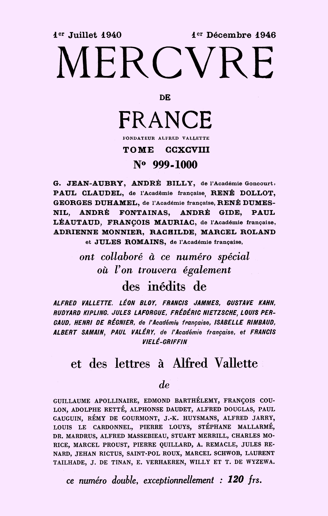 Le Mercure 999-1 000 – Léautaud